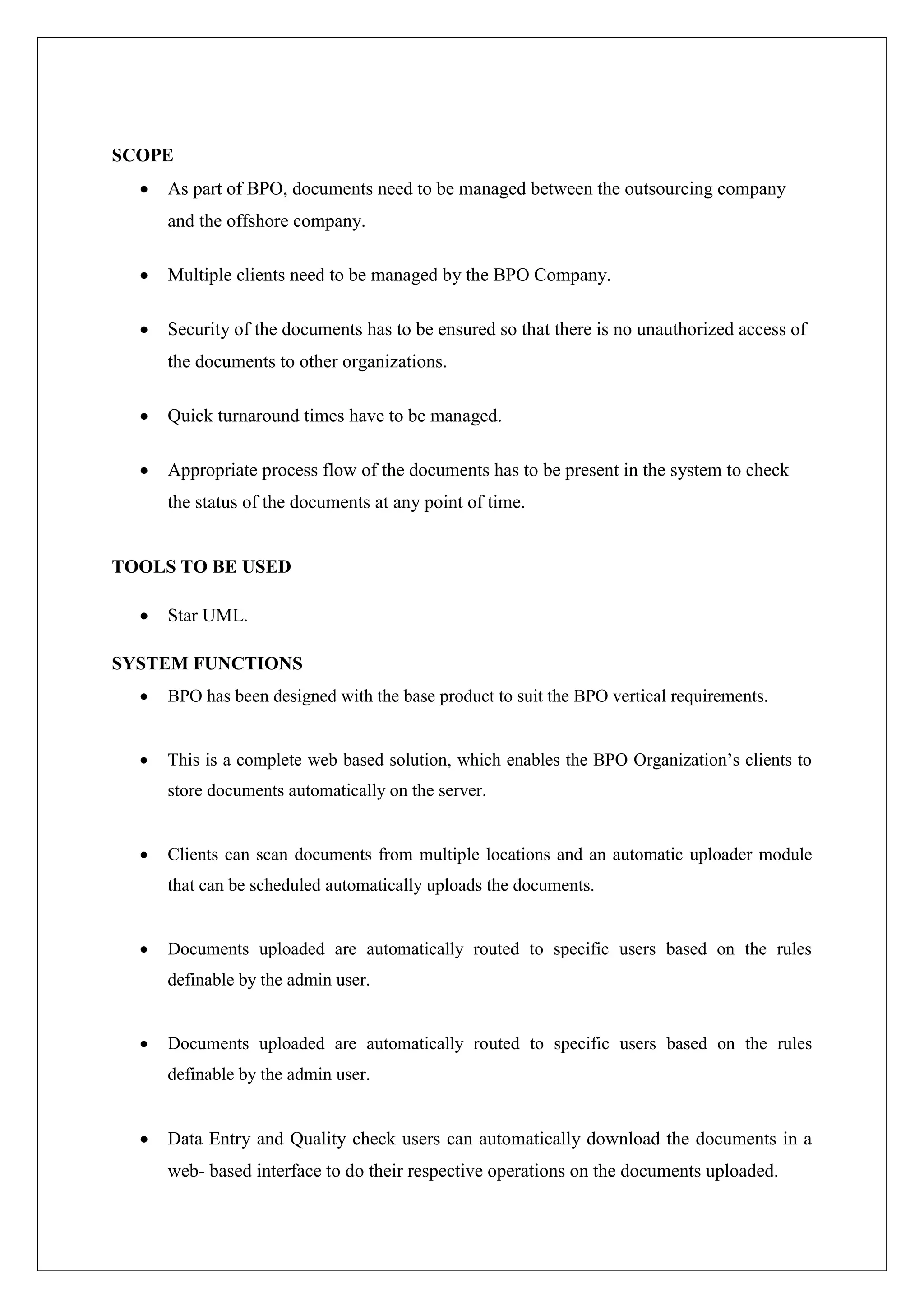 Bpo management systemuml | PDF