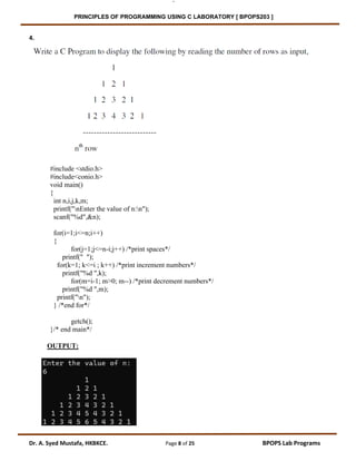 BPOPS203 PRINCIPLES OF PROGRAMMING USING C LAB Manual.pdf