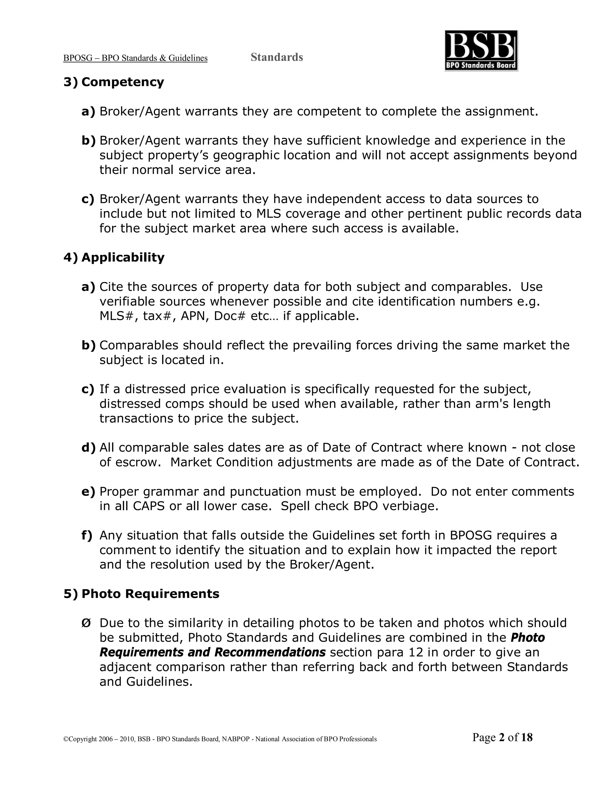 BPO Standards and Guidelines | PDF