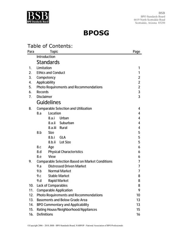 BPO Standards and Guidelines | PDF