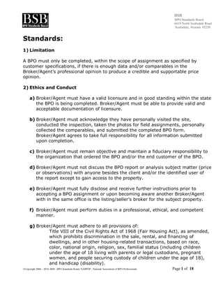 Broker Price Opinion Standards and GuideLines v4 | PDF
