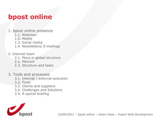 bpost online - processen en tools | PPT