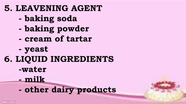 BPP CAKE INGREDIENTS.pptx | Desserts and Baking | Food & Drink