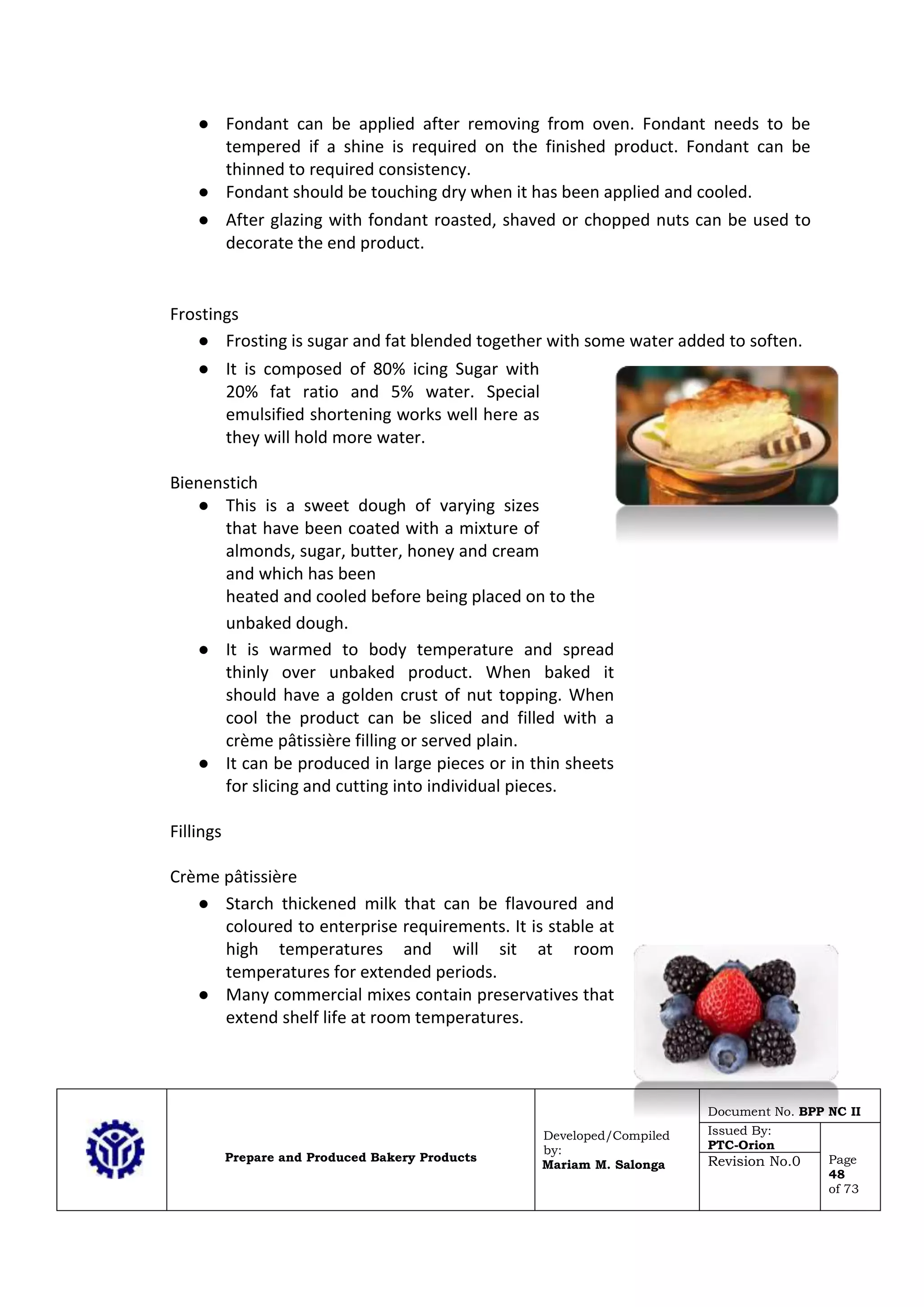 BPP CBLM Core 1 Prepare and Produce Bakery Poducts (2).docx | Desserts and Baking | Food & Drink