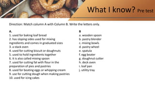 Bread and Pastry For Grade 7 Exploratory | PDF