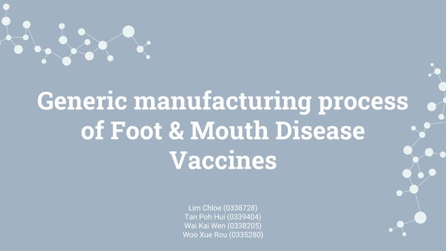 Generic Manufacturing Process of Foot & Mouth Disease Vaccines | PPTX