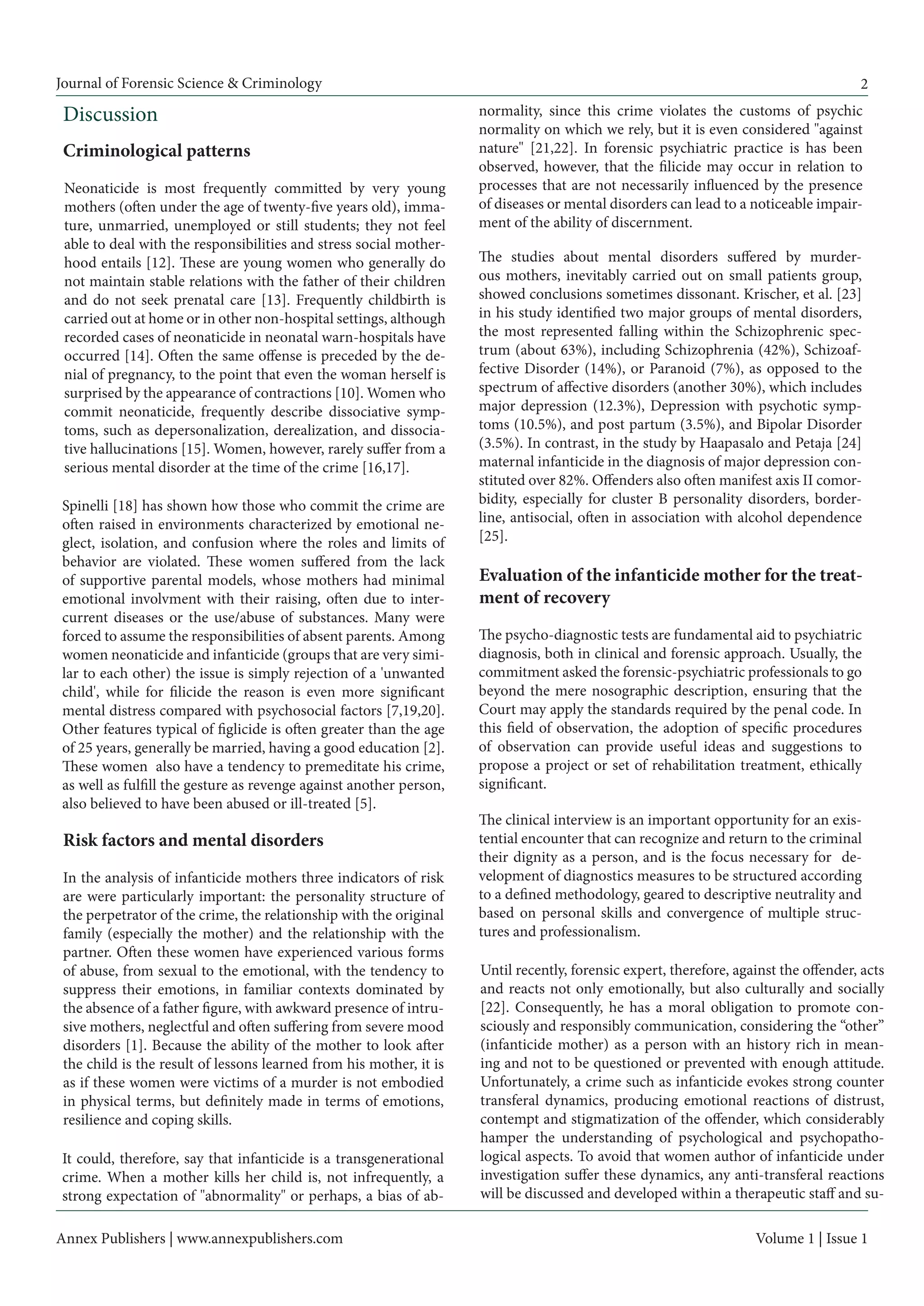 The Infanticide: Some Forensic and Ethical Issues | PDF
