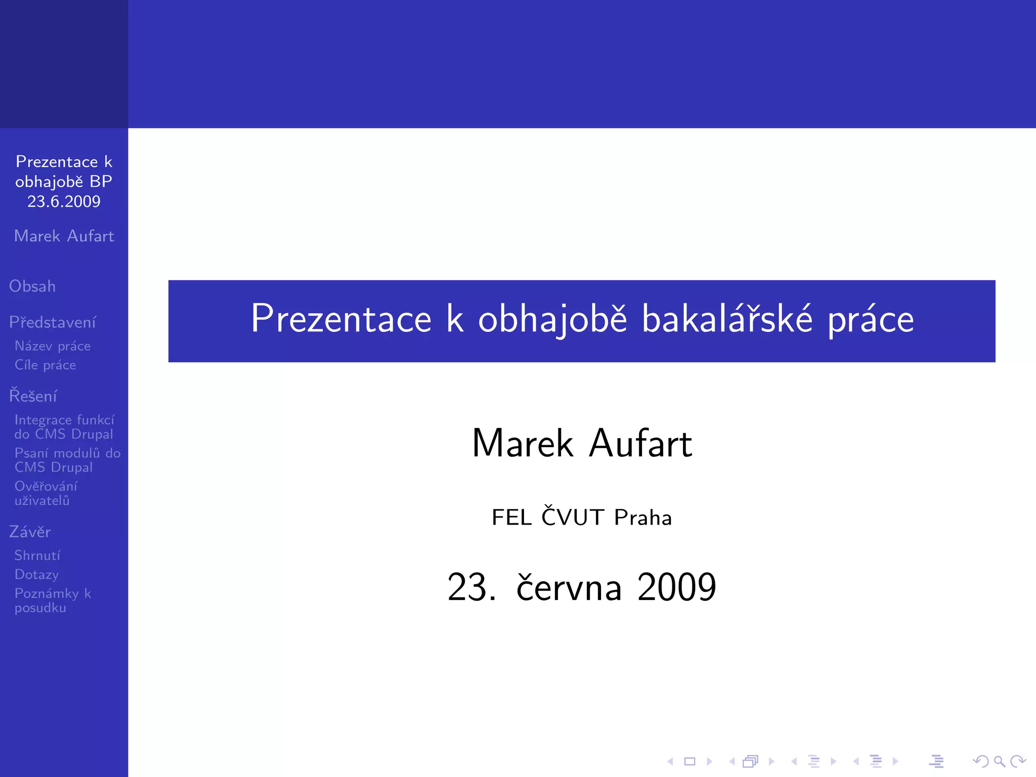 Prezentace k bakalářské práci | PDF