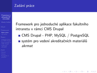 Prezentace k bakalářské práci | PDF