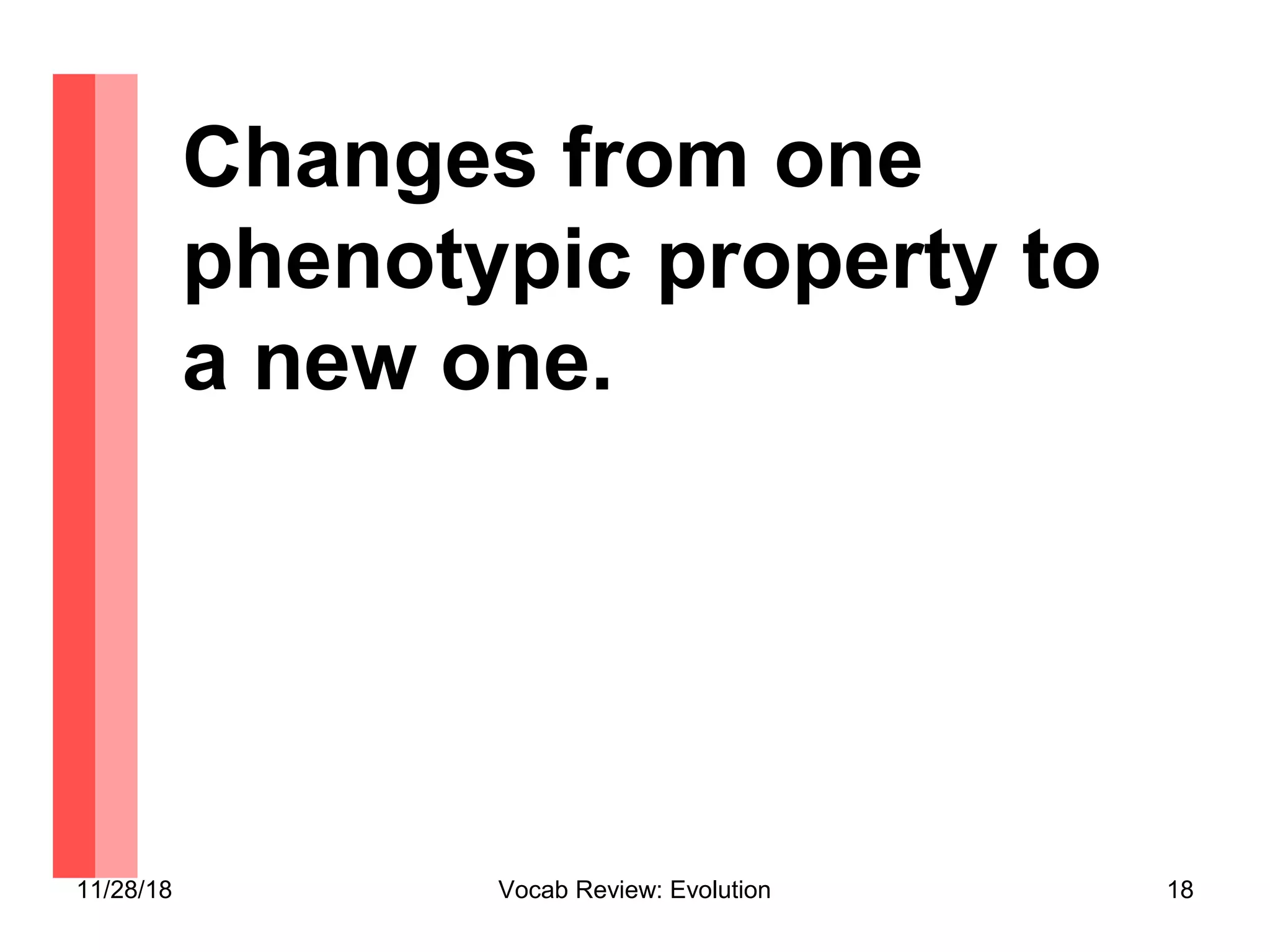Evolution Vocabulary Flash Cards | PPT
