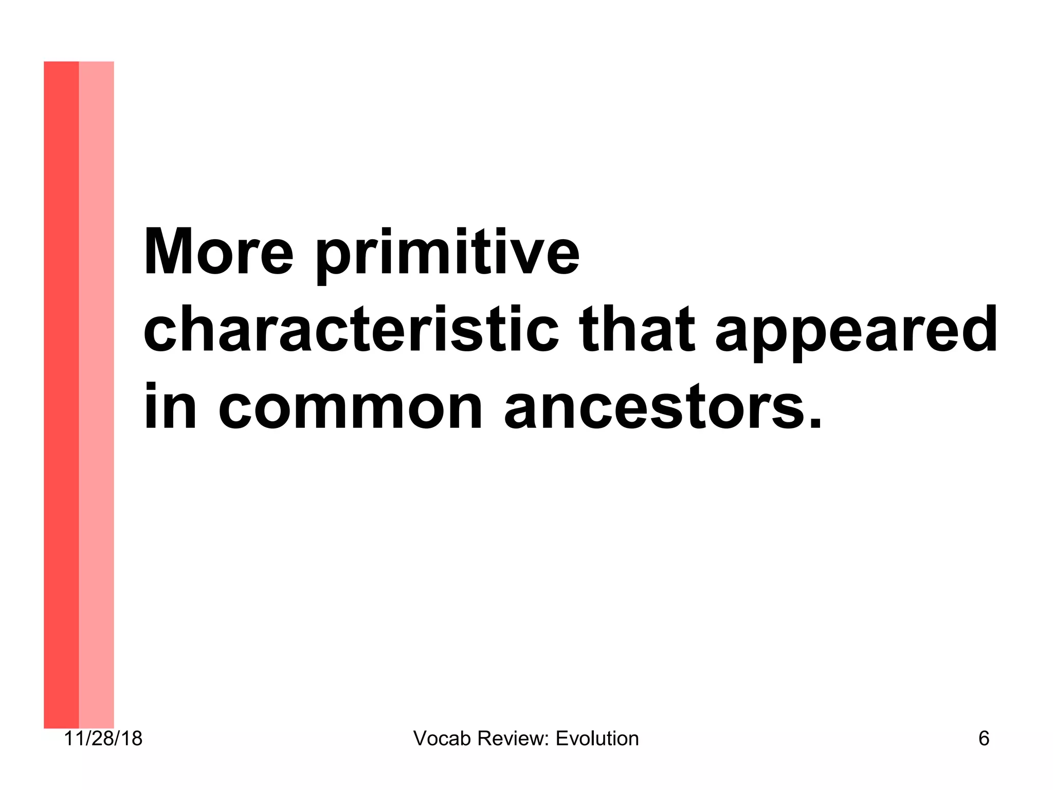 Evolution Vocabulary Flash Cards | PPT