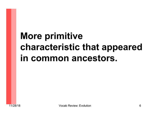 Evolution Vocabulary Flash Cards | PPT