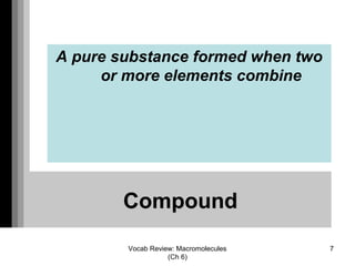 Macro molecules Vocab Review | PPT