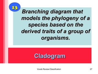 Vocabulary review Classification / Taxonomy | PPT