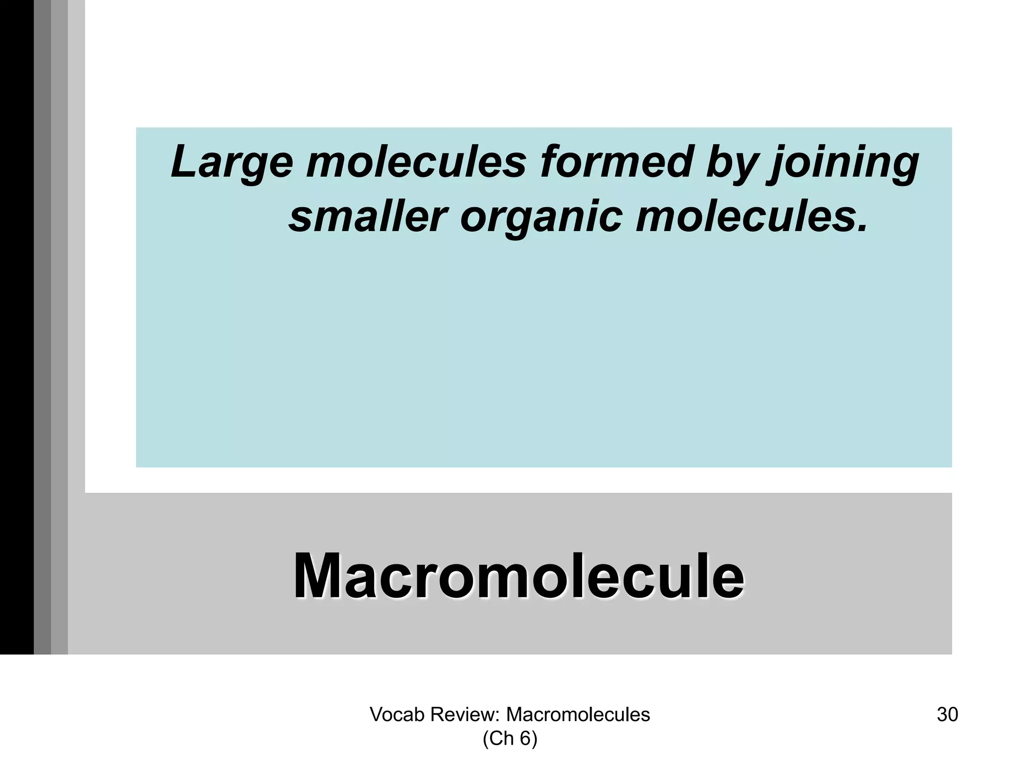Bppt vocab review macromolecules ss | PPT
