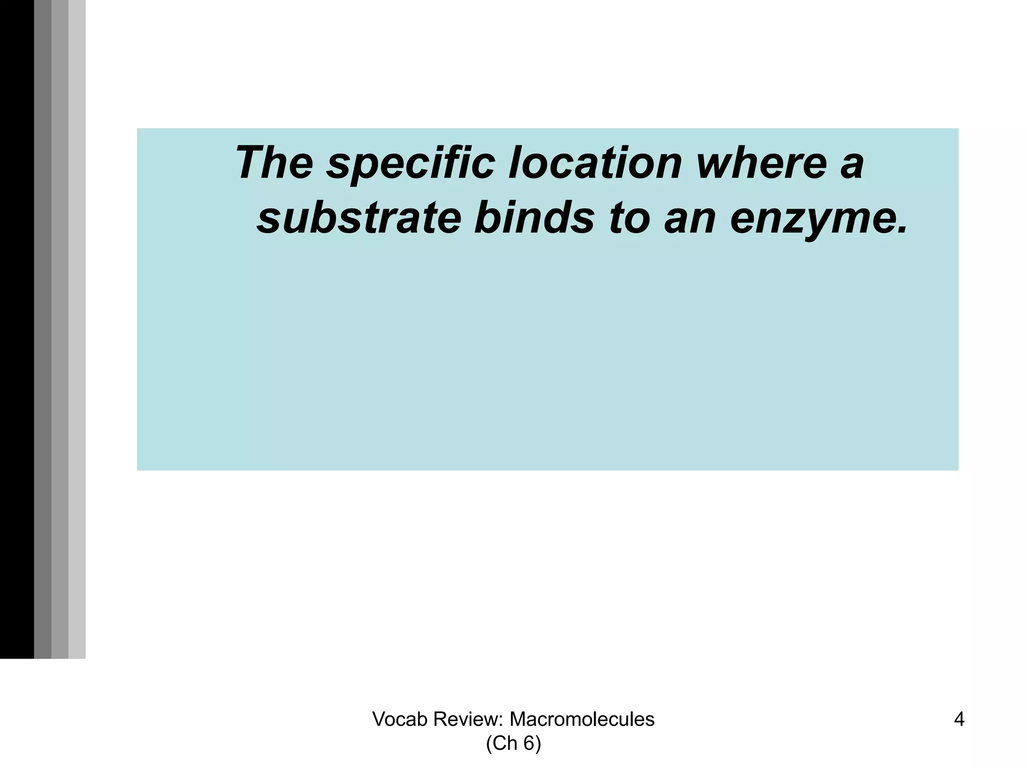 Bppt vocab review macromolecules ss | PPT