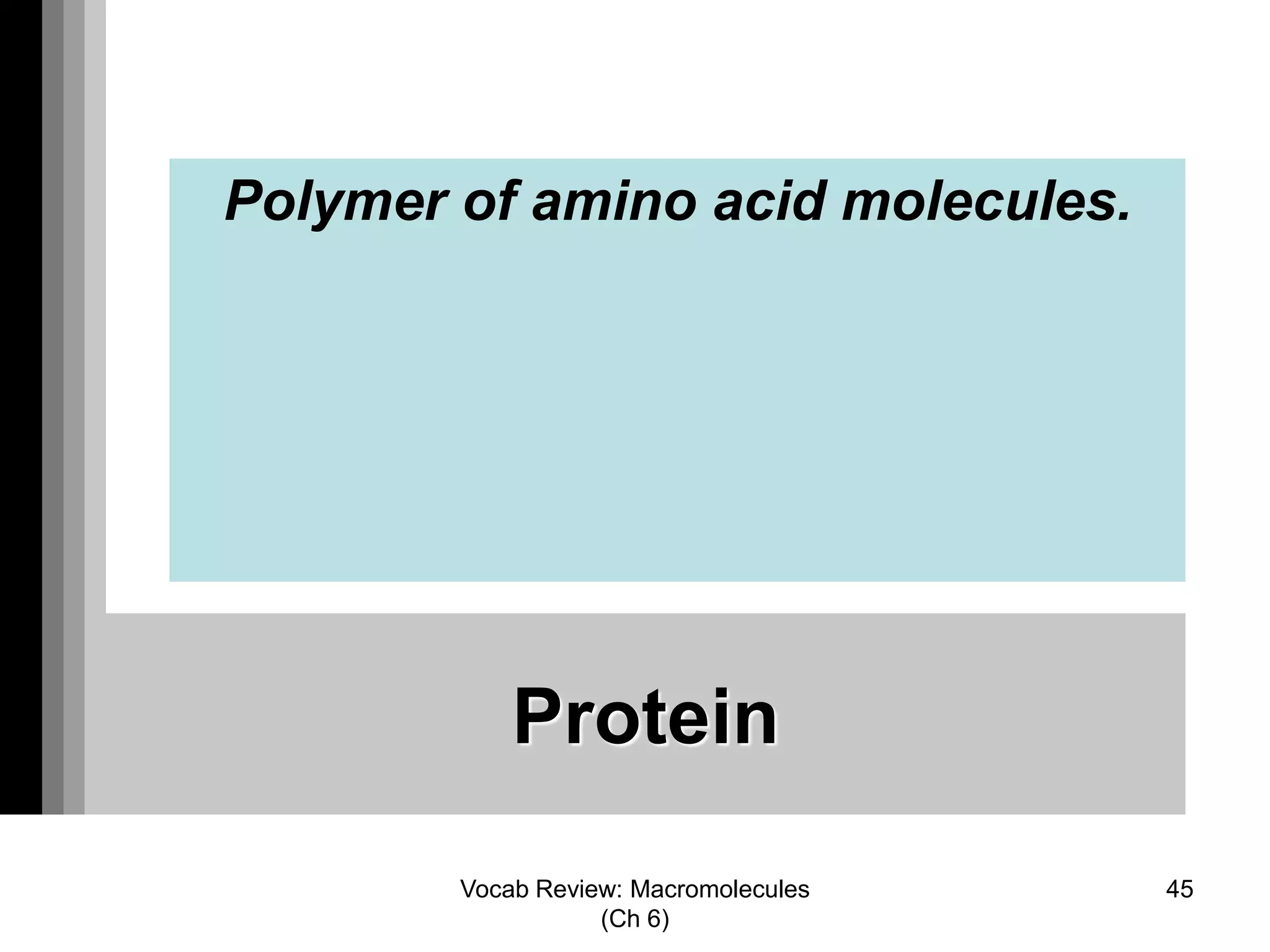 Bppt vocab review macromolecules ss | PPT