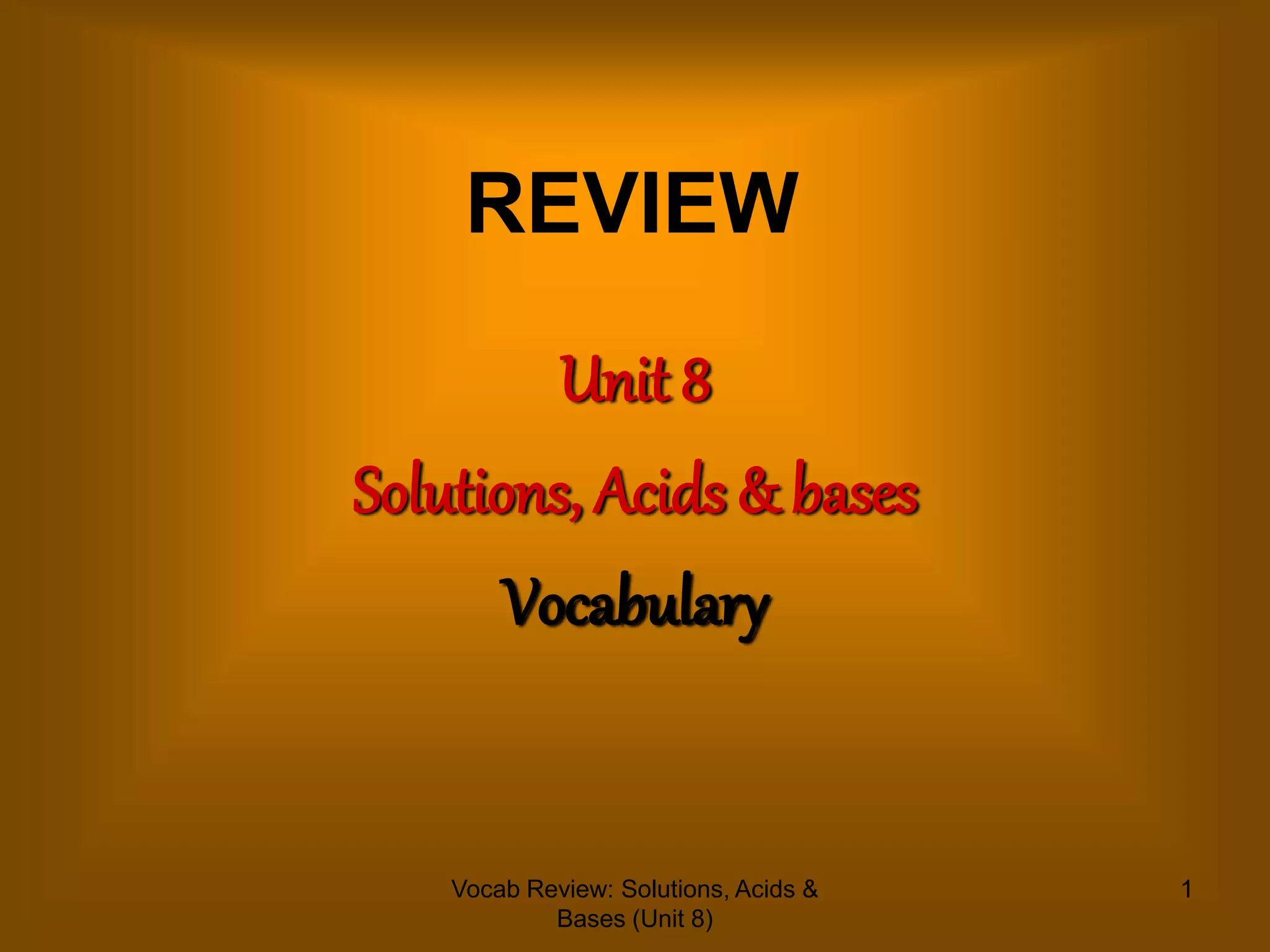 Solutions, Acids and Bases | PPT