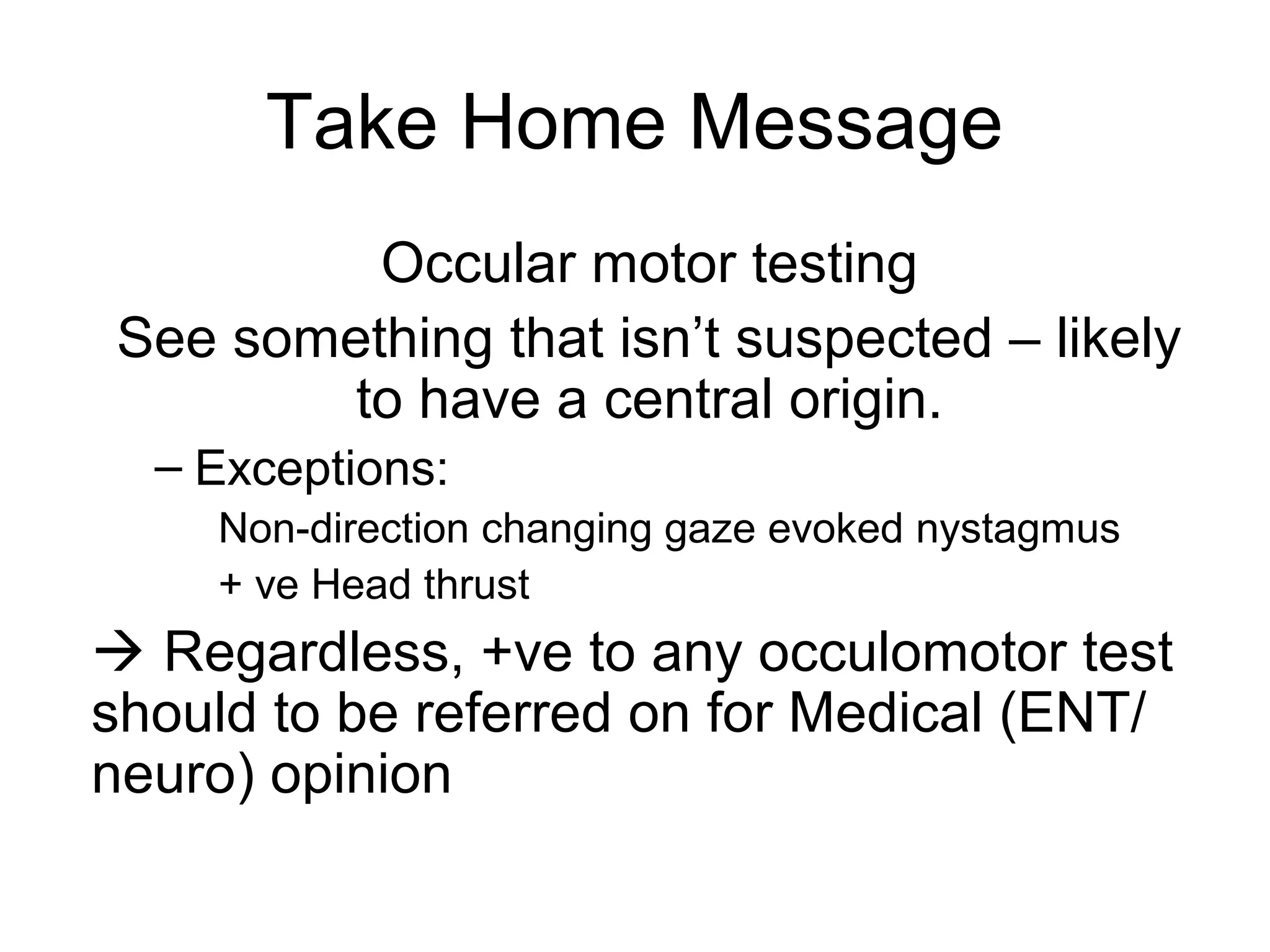 Vestibular assessment from the physiotherapy perspective | PPT