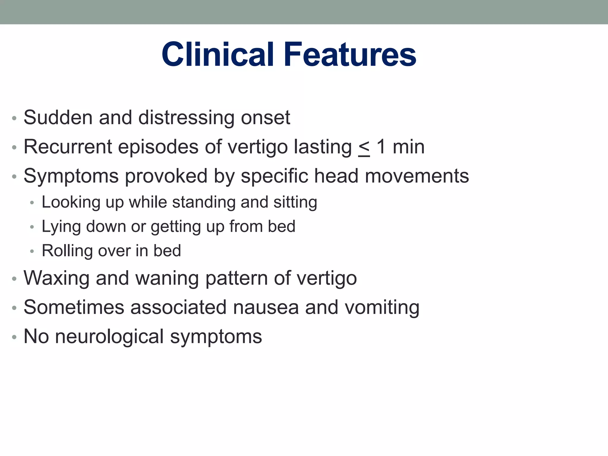 Benign Paroxysmal Positional Vertigo (BPPV) | PPTX