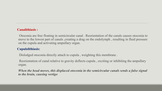 BPPV( Benign Paroxysmal Positional Vertigo) Concept | PPTX | Ear, Nose ...