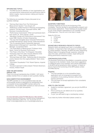 Cranfield Business Performance Roundtable | PDF