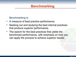 Bpr 04 Benchmarking | PPT | Computer Software and Applications | Computing