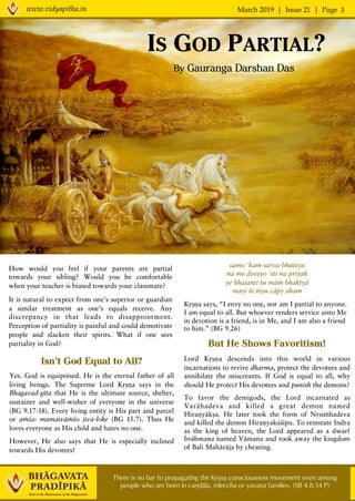 Bhagavata pradipika#21 Is God Partial? | PDF