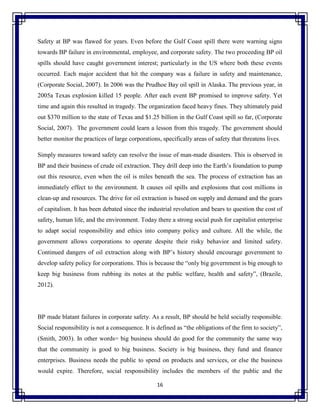 A Report On British Petroleum [Case Study : Deepwater Horizon Oil Spill ...