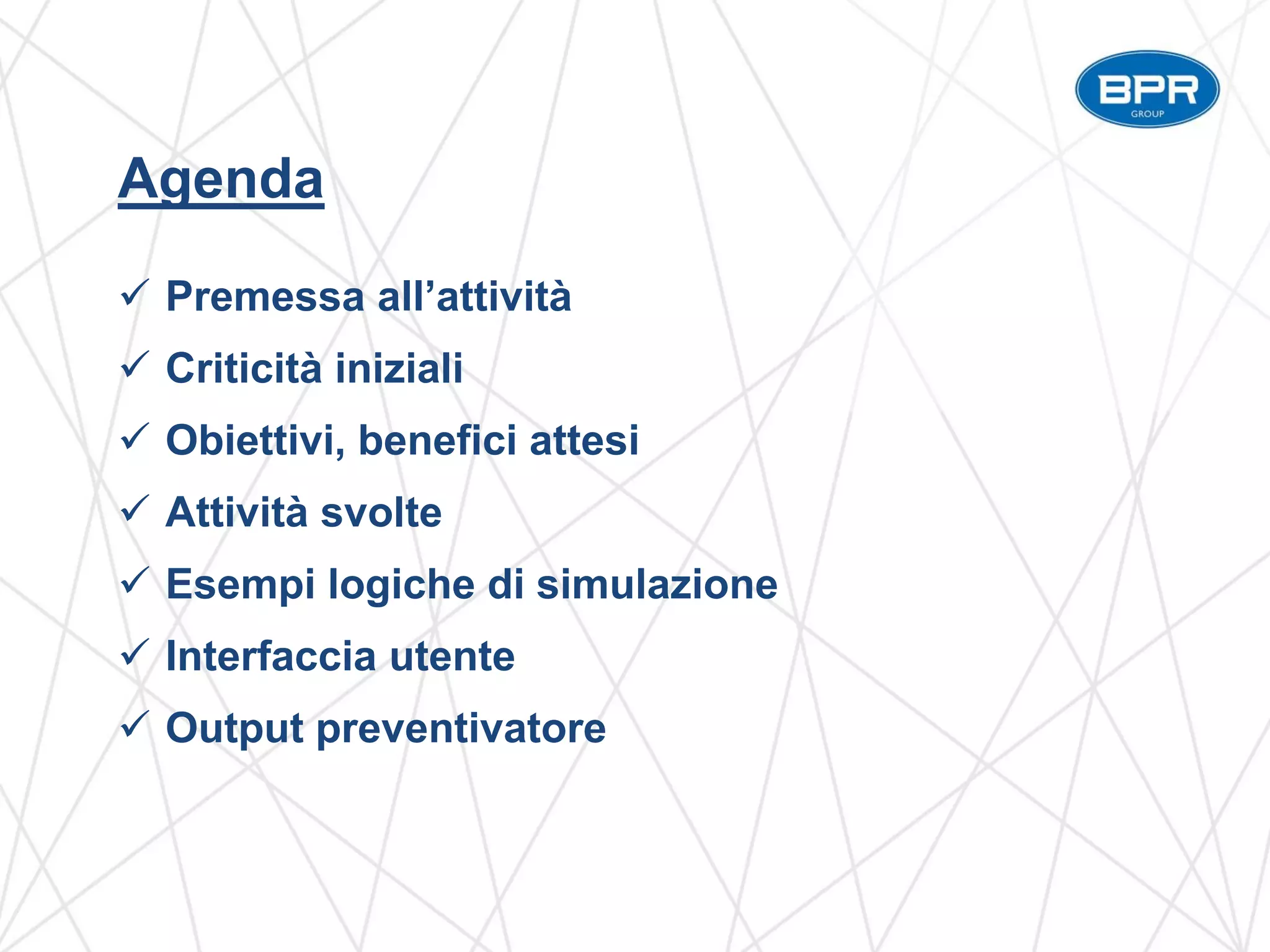 Bpr group - Case history: database tempi standard e preventivatore | PPT