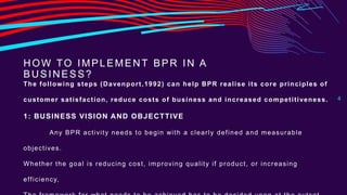 Business process re-engineering implementation | PPTX
