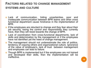 Bpr implementation process an analysis of key success & failure factors ...