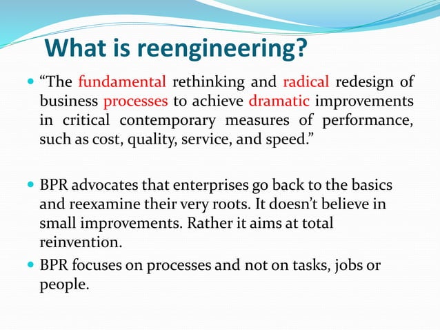 Business Process Reengineering | PPT