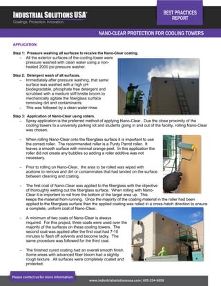 Nano-Clear Protection of Oxidized Fiberglass Cooling Tower | PDF