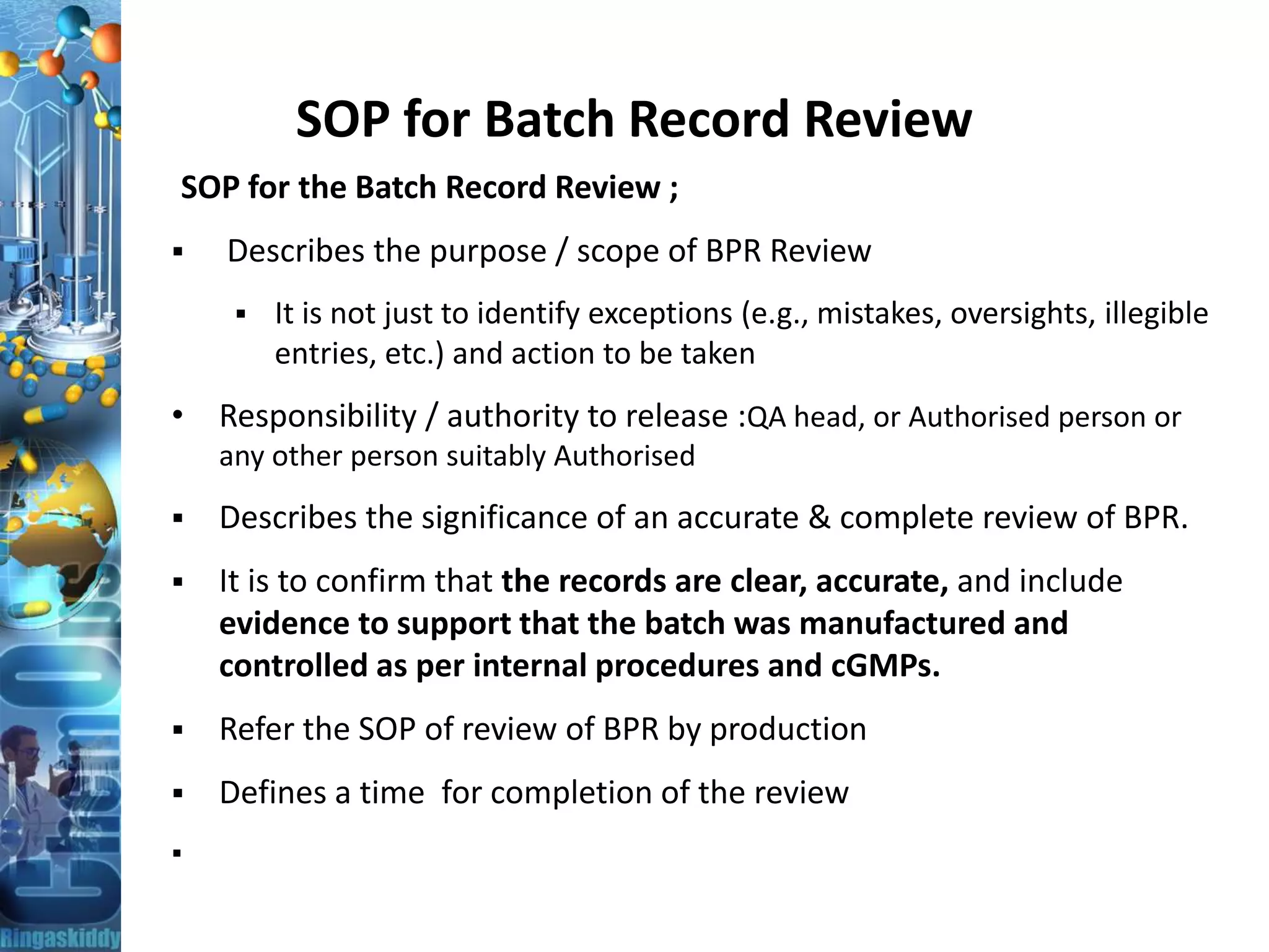 BPR review and batch release | PPTX