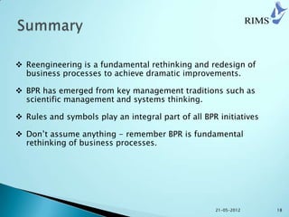 business process reengineering.... soyeb | PPTX