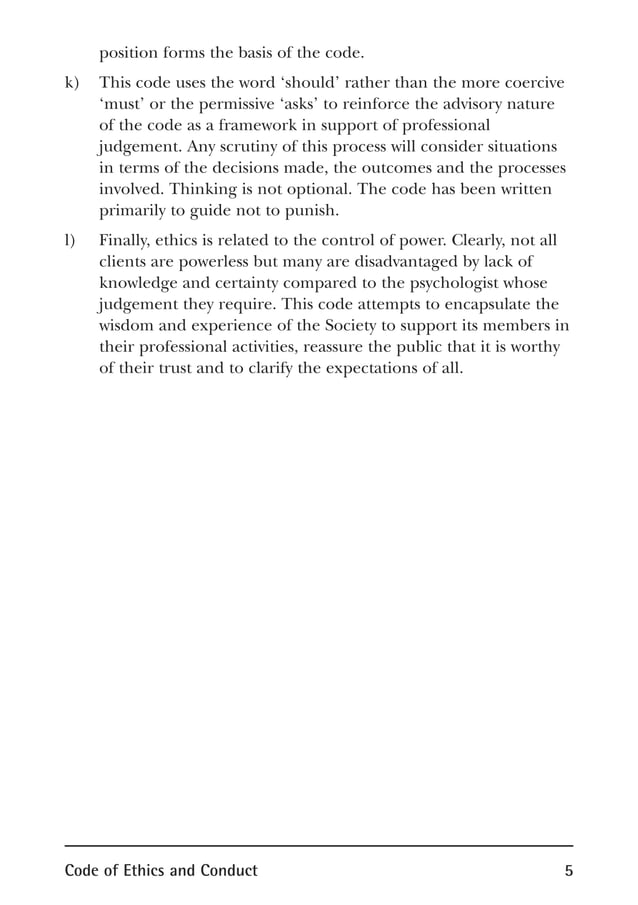 Bps code of ethics | PDF