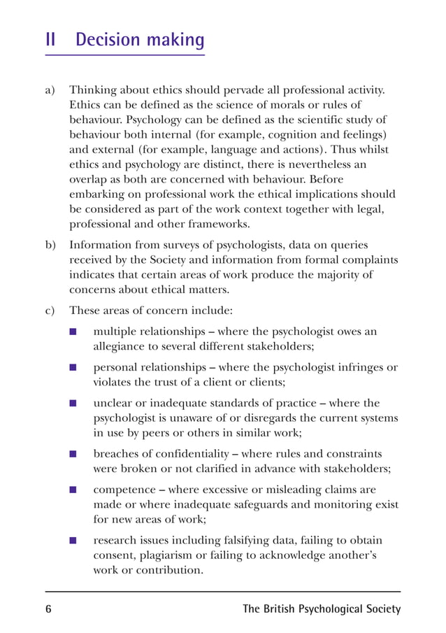 Bps code of ethics | PDF