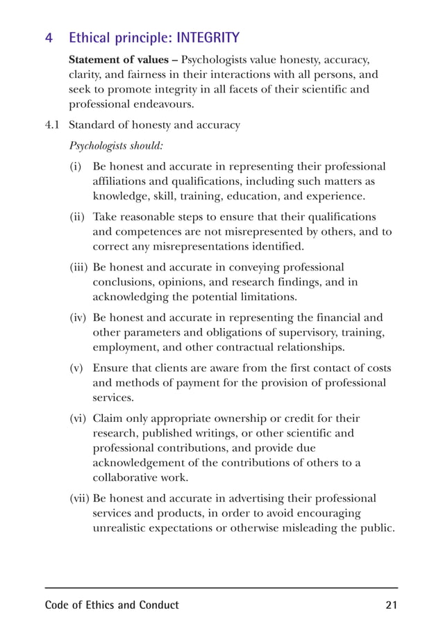 Bps code of ethics | PDF