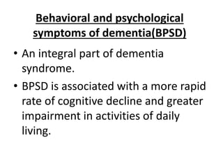 BPSD.pdf for dementia behavioral and social | PPT