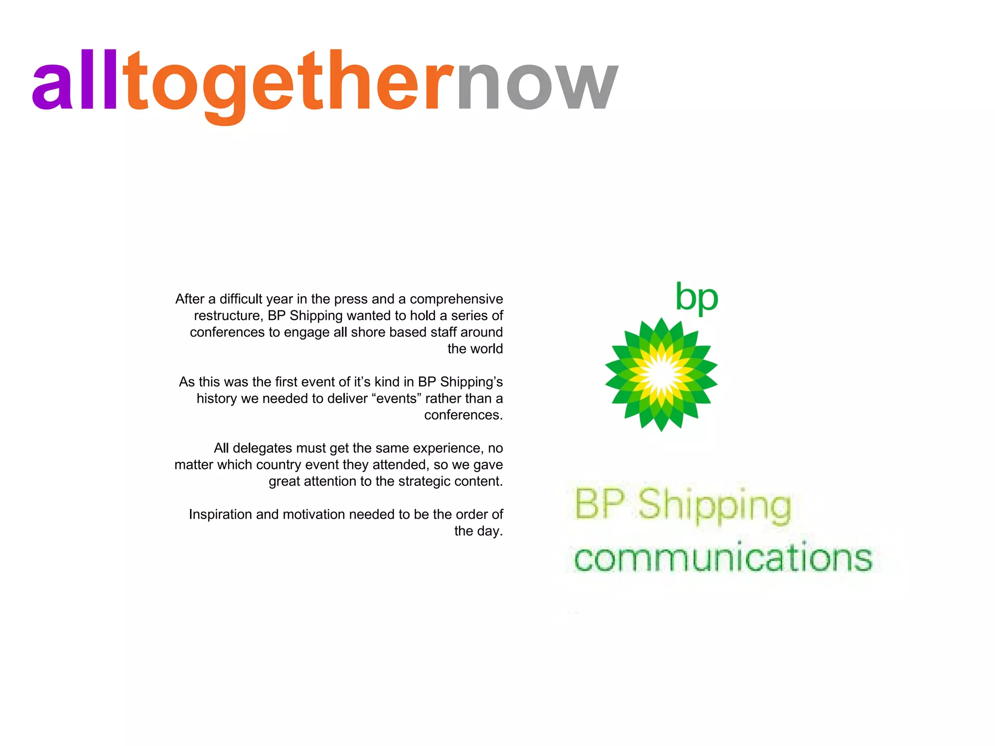 BP Shipping Case Study | PPT | Business Expos & Conferences | Events