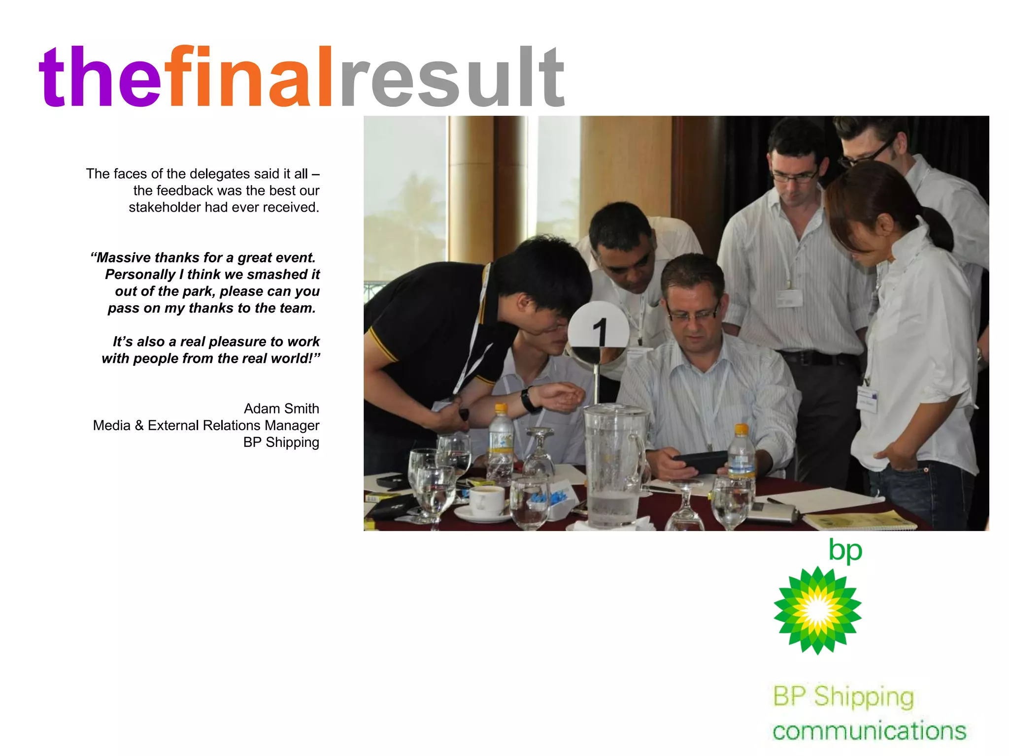 BP Shipping Case Study | PPT | Business Expos & Conferences | Events