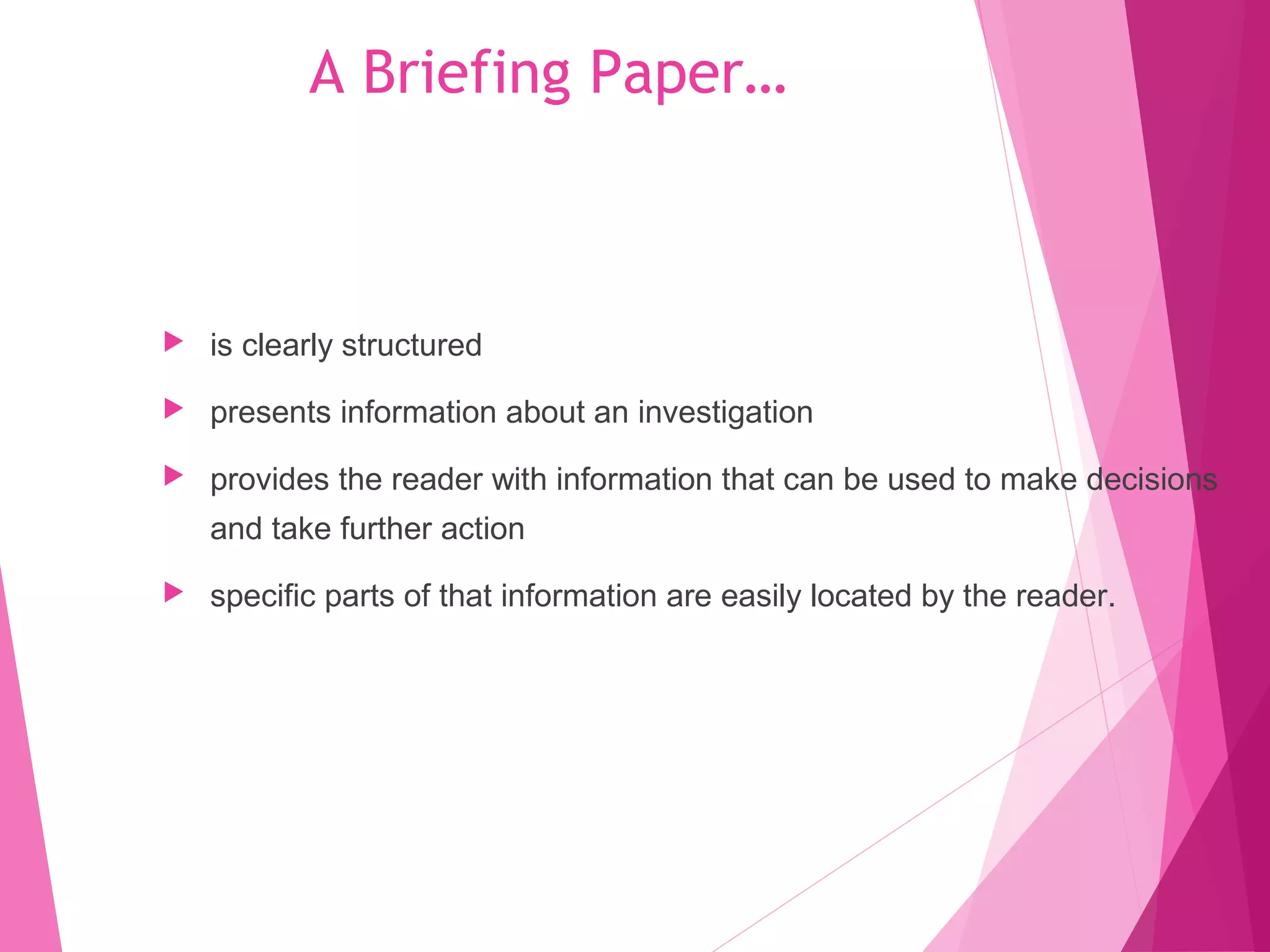 how to write a breifing paper | PPT