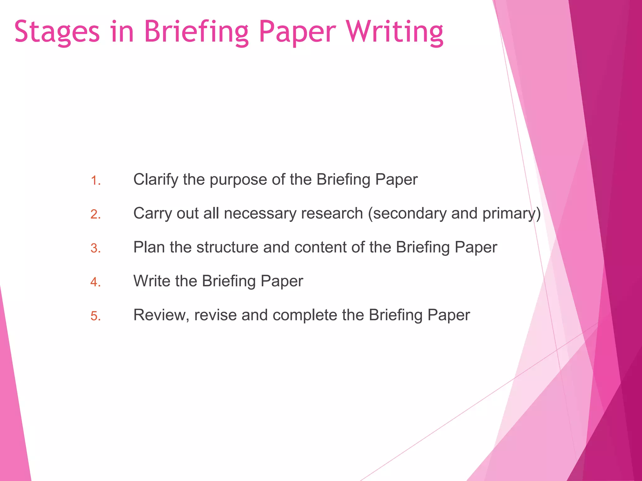 how to write a breifing paper | PPT