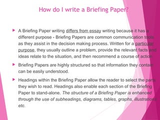 how to write a breifing paper | PPT