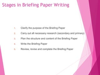 how to write a breifing paper | PPT