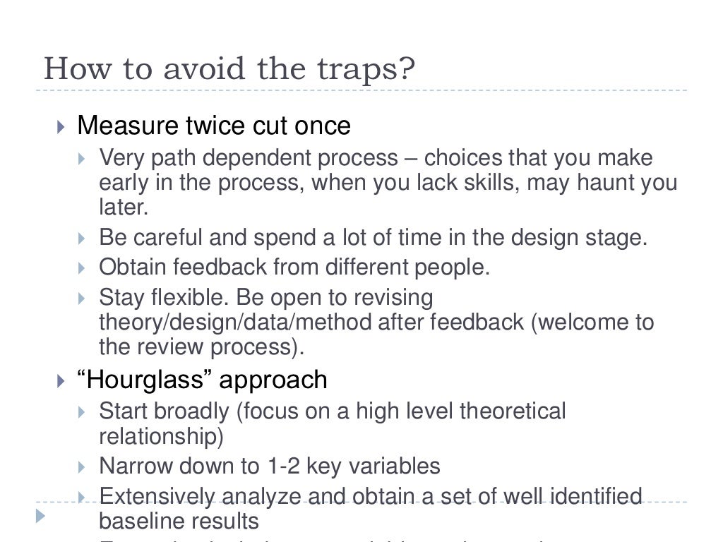 How to avoid the traps?
