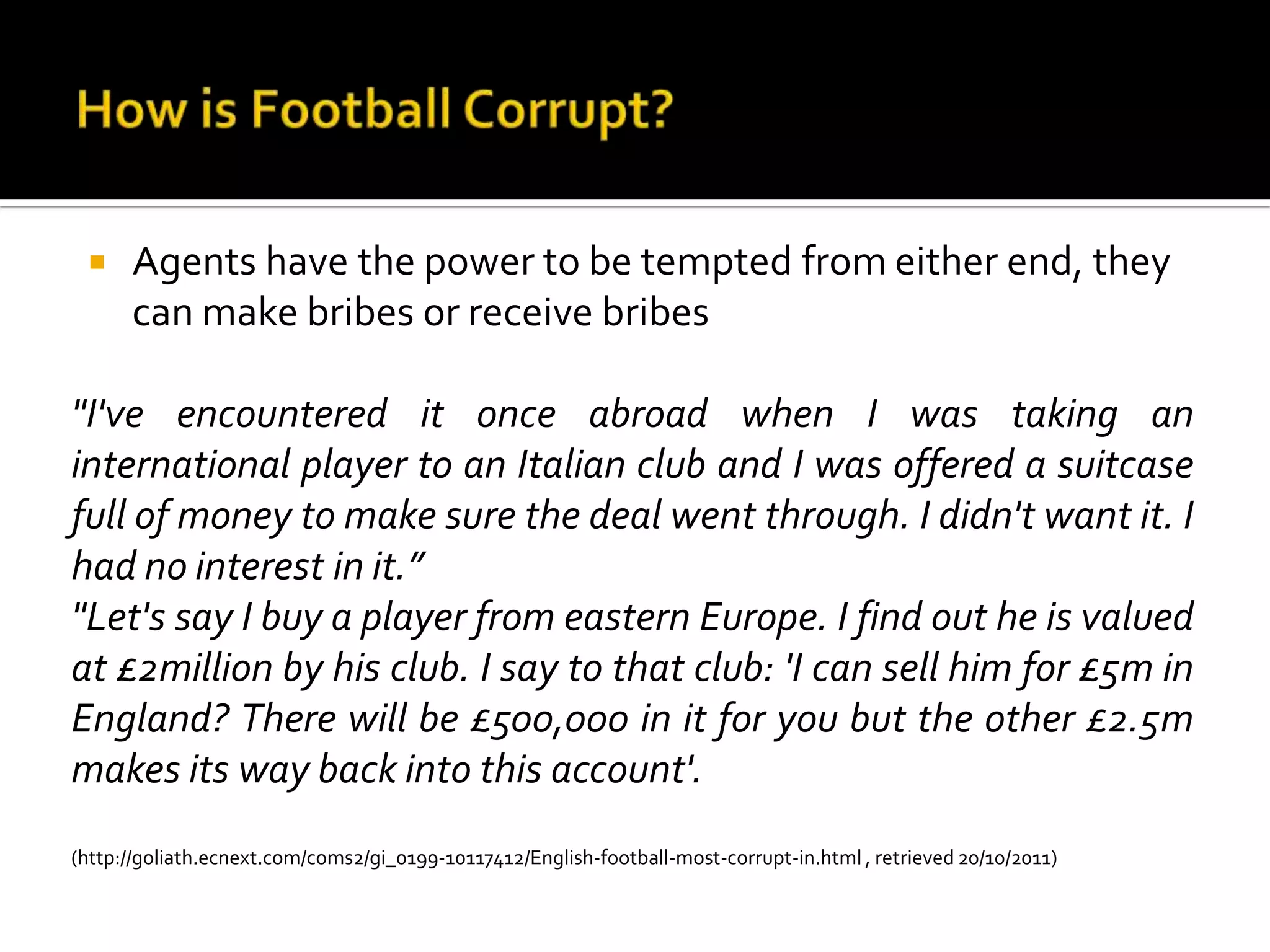Corruption in World Football | PPTX