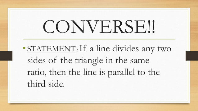 BASIC PROPTIONALITY THEOREM (THALES THEOREM) | PPTX | Physics | Science