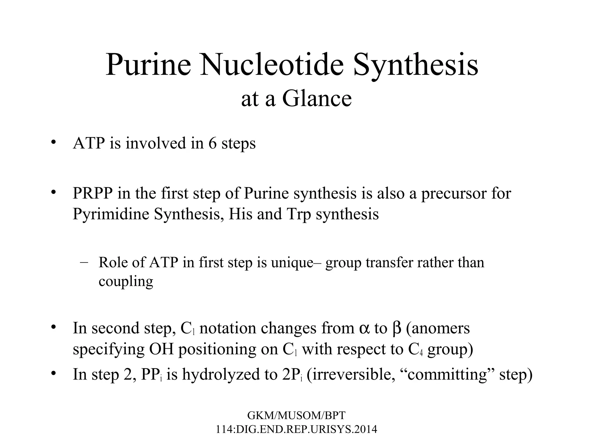Bpt 114. purine and pyrimidine metabolism | PPT